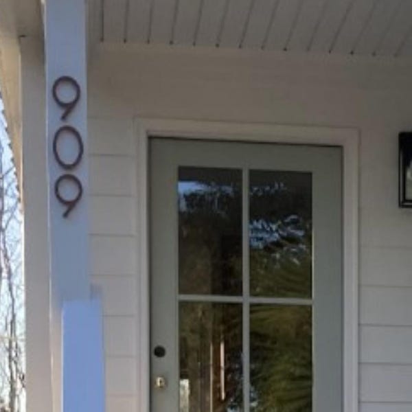 Floating House Numbers - 4 Inch White Metal Address Numbers - Etsy