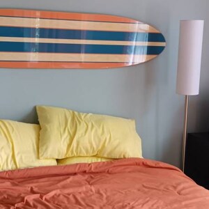 Handcrafted Wooden Surfboard Wall Hanging With Wood Burned Waves Add ...