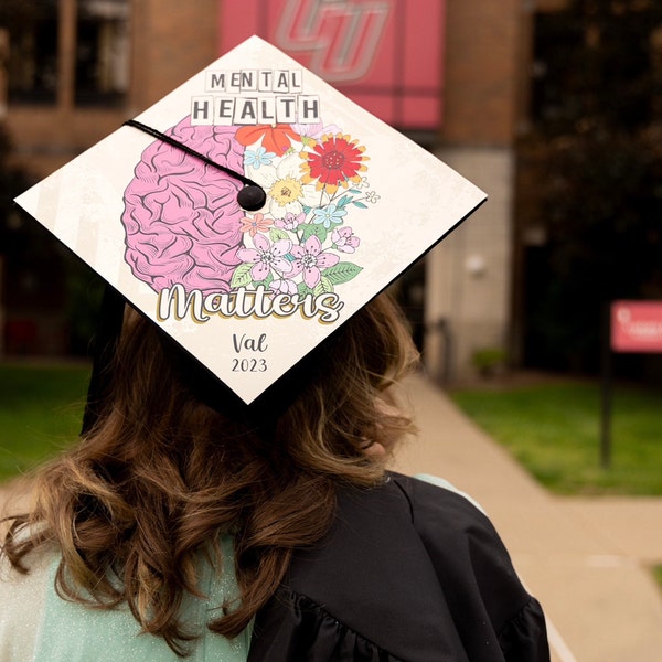 Personalized Mental Health Matters Graduation Cap Topper, Customized ...