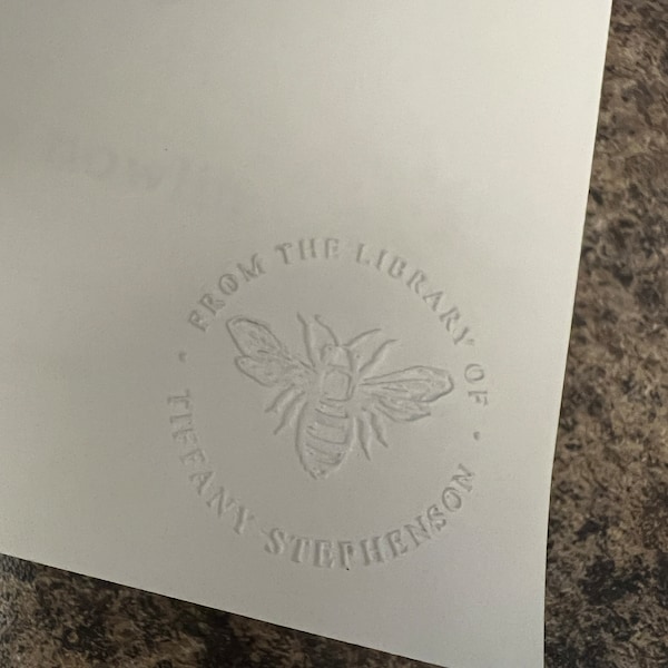 Bee Book Embosser Personalized | Bee Library Embosser Stamp | Rubber ...