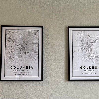 City Map Prints, Custom Personalised, 3 for the Price of 2 Modern Wall ...