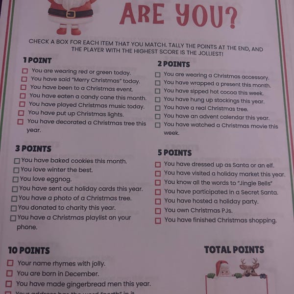 How Jolly Are You Game Printable Christmas Game Christmas Party Game ...