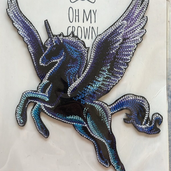Embroidered Iron on Pegasus Patch, Fantasy Mystical Creature Clothing ...