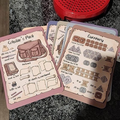 DND Equipment Packs Complete Set of Visual Aid Reference - Etsy