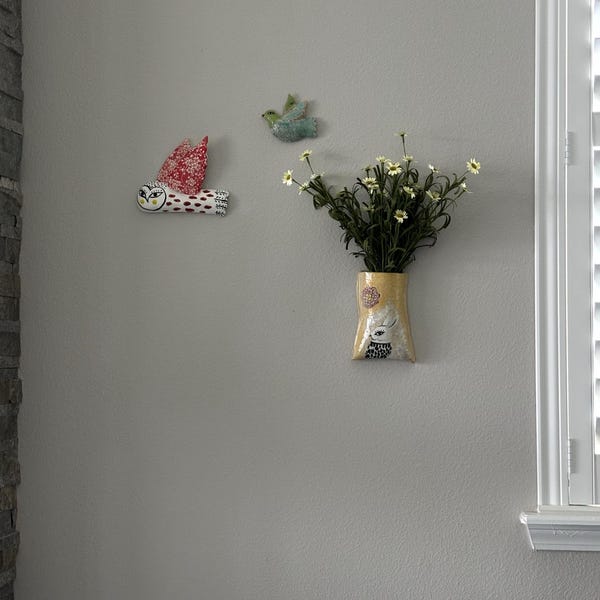 Ceramic Bird Tiles, Handmade Clay Tile Art, Birds and Eggs Painted Tile ...