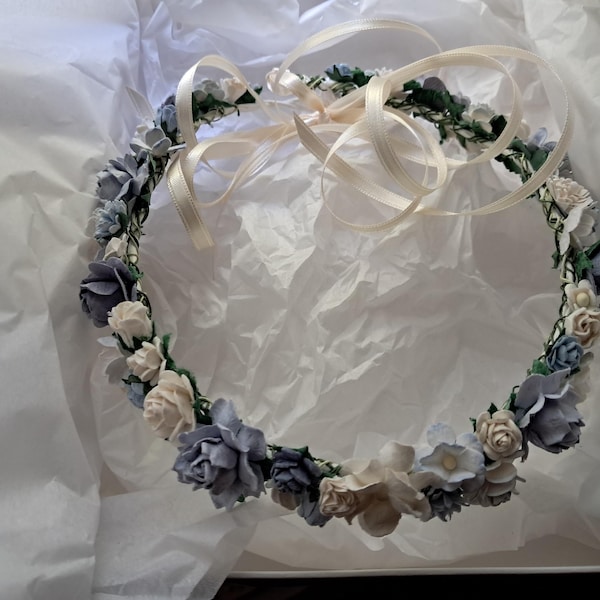 Dusty Violet and Purple Flower Crown, Hair Wreath for Brides ...