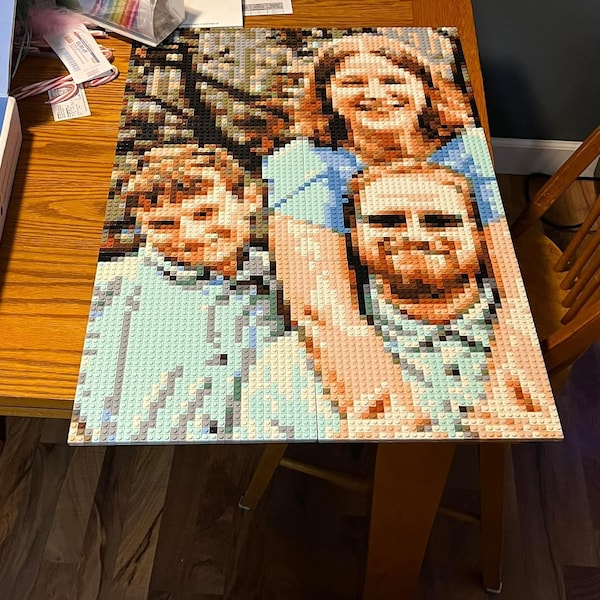 Custom Building Brick Portrait | Photo Brick Puzzle | First Anniversary ...