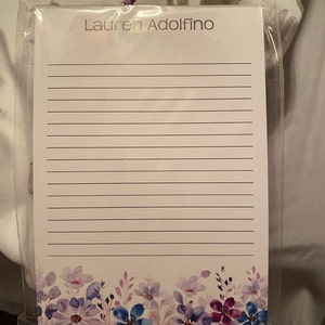 Personalize Flower Notepad Custom Flower Notepad Personalized Office ...