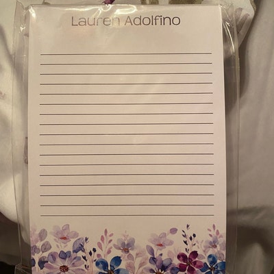 Personalize Flower Notepad Custom Flower Notepad Personalized Office ...