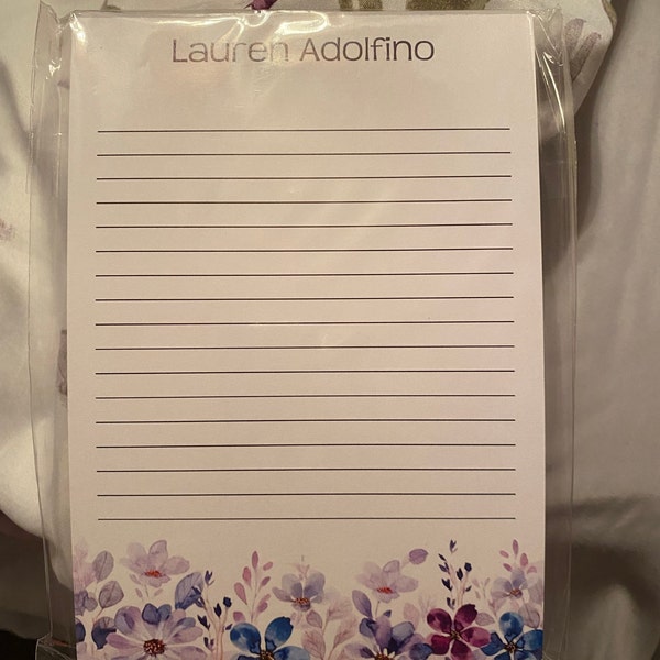 Personalize Flower Notepad Custom Flower Notepad Personalized Office ...