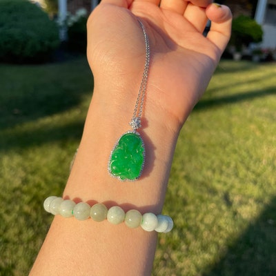 Ice Lavender Jade Pea Pod Pendant, Purple Jade Pendant, Natural Grade A ...