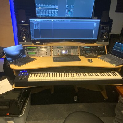 Recording Studio Desk 12RU Workstation Cabinet Grade Birch Plywood With ...