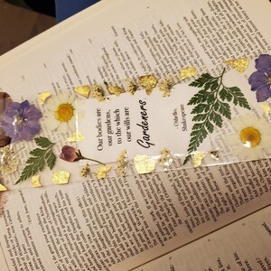 Full Custom Quote Pressed Flower Bookmark Unique Bookish Gift - Etsy