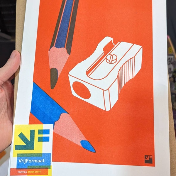 A4 Risograph Print Clothespin, From the Extra Ordinary Series 2 Color ...