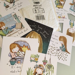 Postcards (set 6) by Cally Jane Studio - Etsy