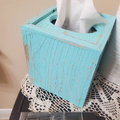 Farmhouse Reclaimed Wood Tissue Box Cover Rustic Barn Style Wood Facial ...