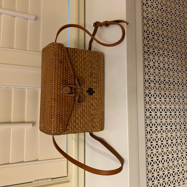 Envelope Rattan Bag - Bali Bag - Straw Bag - Woven Sling Bag - Boho ...