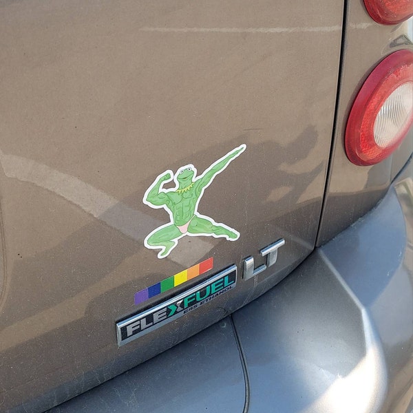 Buff Kermit the Frog Stickers | Original Vinyl Sticker Water Bottle ...