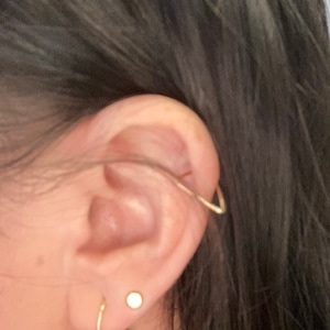 Triangle Helix Hoop Earring Gold Helix Piercing 18 Gauge Helix ...