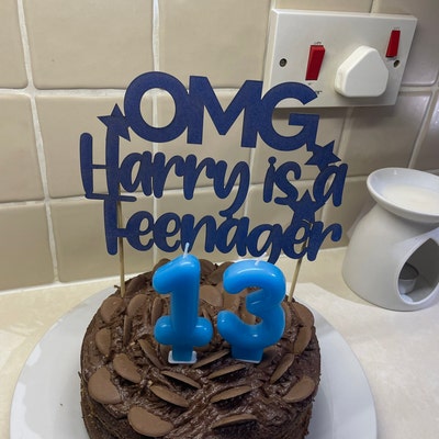 Personalised OMG Teenager Cake Topper Glitter Card 13th 13 Party ...