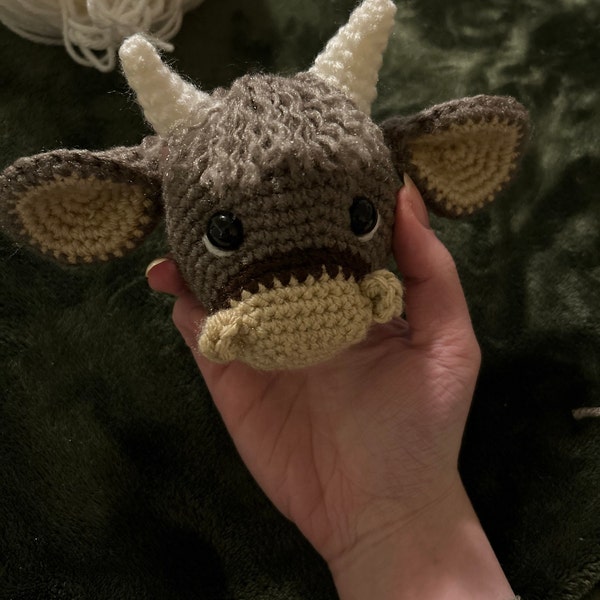 Cow Head Keychain Crochet Pattern; 2 Spot Face Pattern Extension; PDF ...