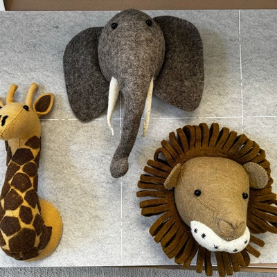 Felt Donkey Head Stuffed Donkey Head Kids Room Head Kids Animal Head ...