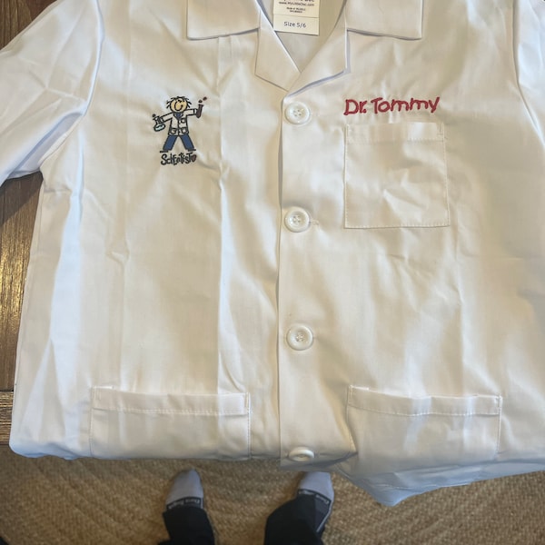 Embroidered Personalized Kids Lab Coat for Little Doctors and Nurses ...