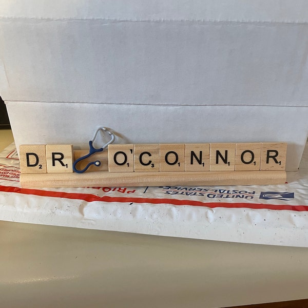 Personalized Stethoscope Doctor Scrabble Tile Name Plates | NP Nurse ...