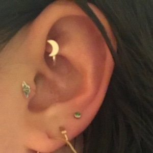 Moon Piercing Sterling Silver Piercing With Moon Cartilage - Etsy
