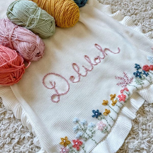 Hand Embroidered Baby Blanket | Custom & Personalized | Perfect ...