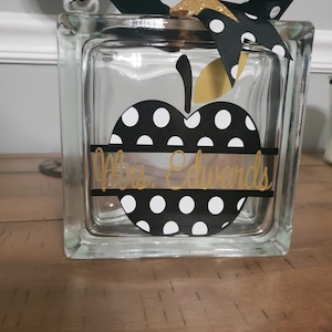 Personalized Glass Block, Teacher Gift, Teacher Appreciation, Teacher ...