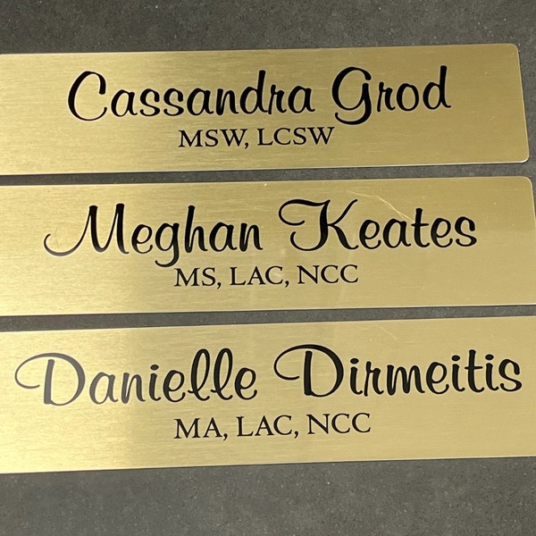 2"x8" Custom Imprinted Name Plate Insert Fits Standard Wall and Desk ...