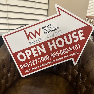 Keller Williams Open House Arrow Shaped Yard Signs 18 X 24, 2 Sided ...