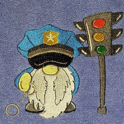 Policeman Gnome Embroidery Design, Police Machine Embroidery Design ...