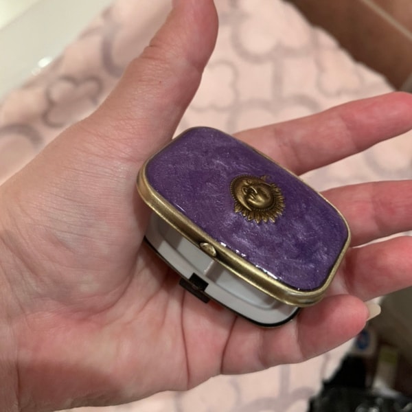 Sun Moon Purple Pill Box: Bronze Celestial Vitamin Case - Etsy