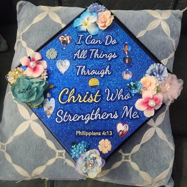 I Can Do All Things Through Christ|graduation Cap Topper-graduation Cap ...