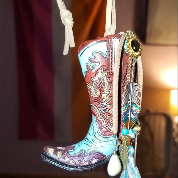Western Rear View Accessories, Western Mirror Charm, Cowboy Boot Rear ...