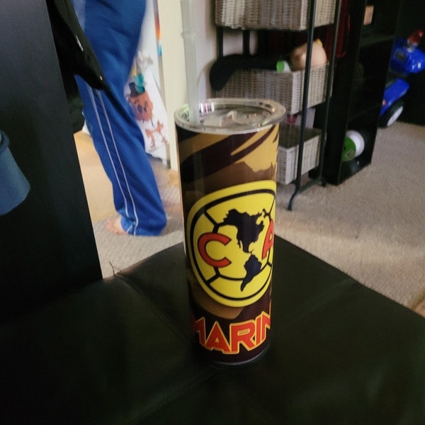 Club America 20 Oz Skinny Straight Tumbler Aguilas Del America Logo ...