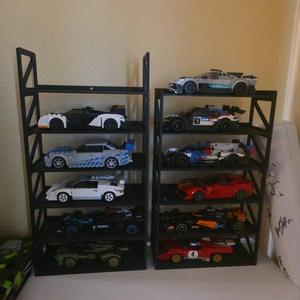 V2 6 Car Tilted Bburago 1:43 1/43 F1 Formula 1 Race Car Display Stand W ...
