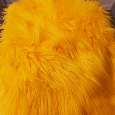 Yellow Luxury Shag Faux Fur Fabric by the Yard 60 Wide, Shaggy, Long ...