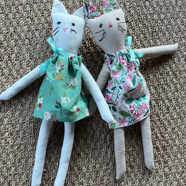 Cat Stuffy Sewing Pattern, Modern Cat Toy for Kids, Kitty Softie Toy ...