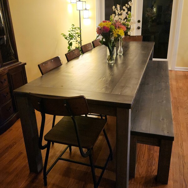 Large Farmhouse Table, Long Farmhouse Table, Big Dine Table, Kitchen ...