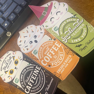 Halloween Coffee Gift Card Printable, Teacher Gift, Staff Gift ...