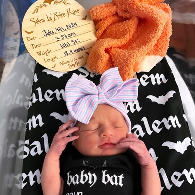 Baby Bat Birth Announcement / Baby Goth Gift / Baby Bat Lover / Goth ...