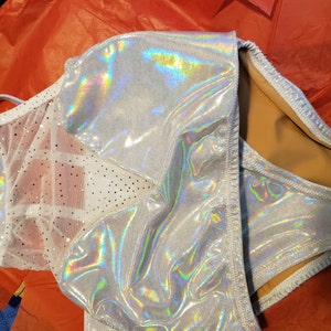 CUSTOMISABLE Two Colour Catsuit Unitard Half and Half Costume Dancers ...