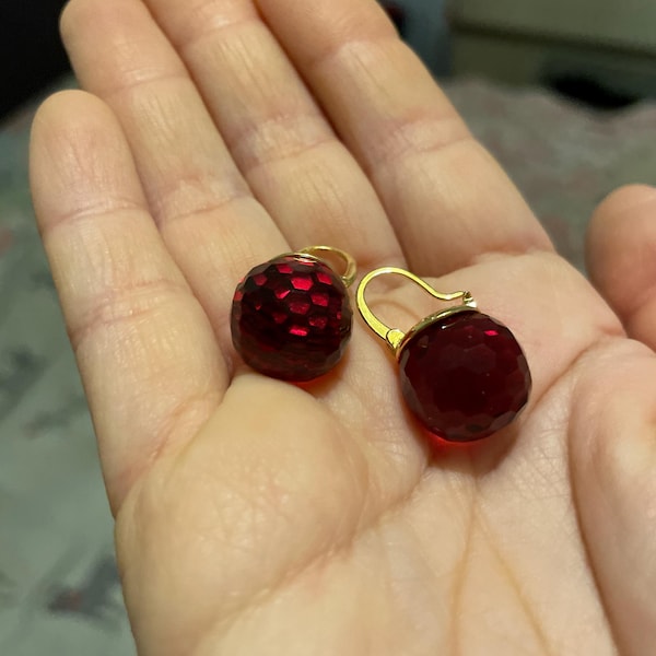 Sphere Crystal Earrings, Sparkling Crystal Dangle Earrings, Sterling ...