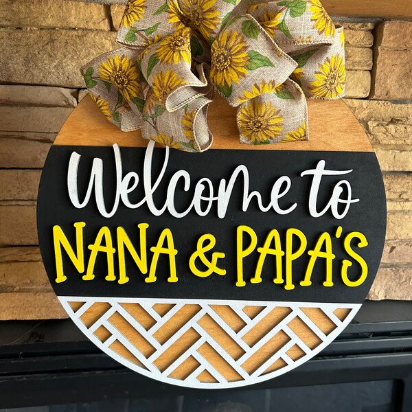 Welcome to Nana & Papa's Sign, Digital Download, SVG Laser Cut File ...