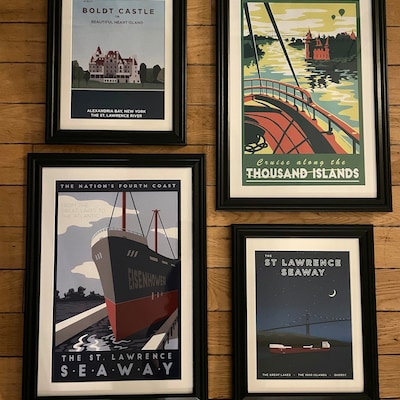 St. Lawrence River Seaway Travel Poster Upstate New York Vintage Style ...