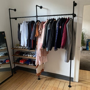 Hanging Coat Rail From Pamo. Designs Black Clothes Rail Made of Steel ...