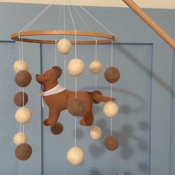 Dog Mobile for Nursery, Golden Retriever Dog Baby Mobile, Gender ...